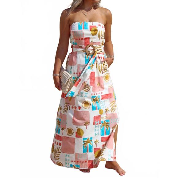 Dress Forum | Dresses | New Dress Forum Belted Strapless Dress In ...